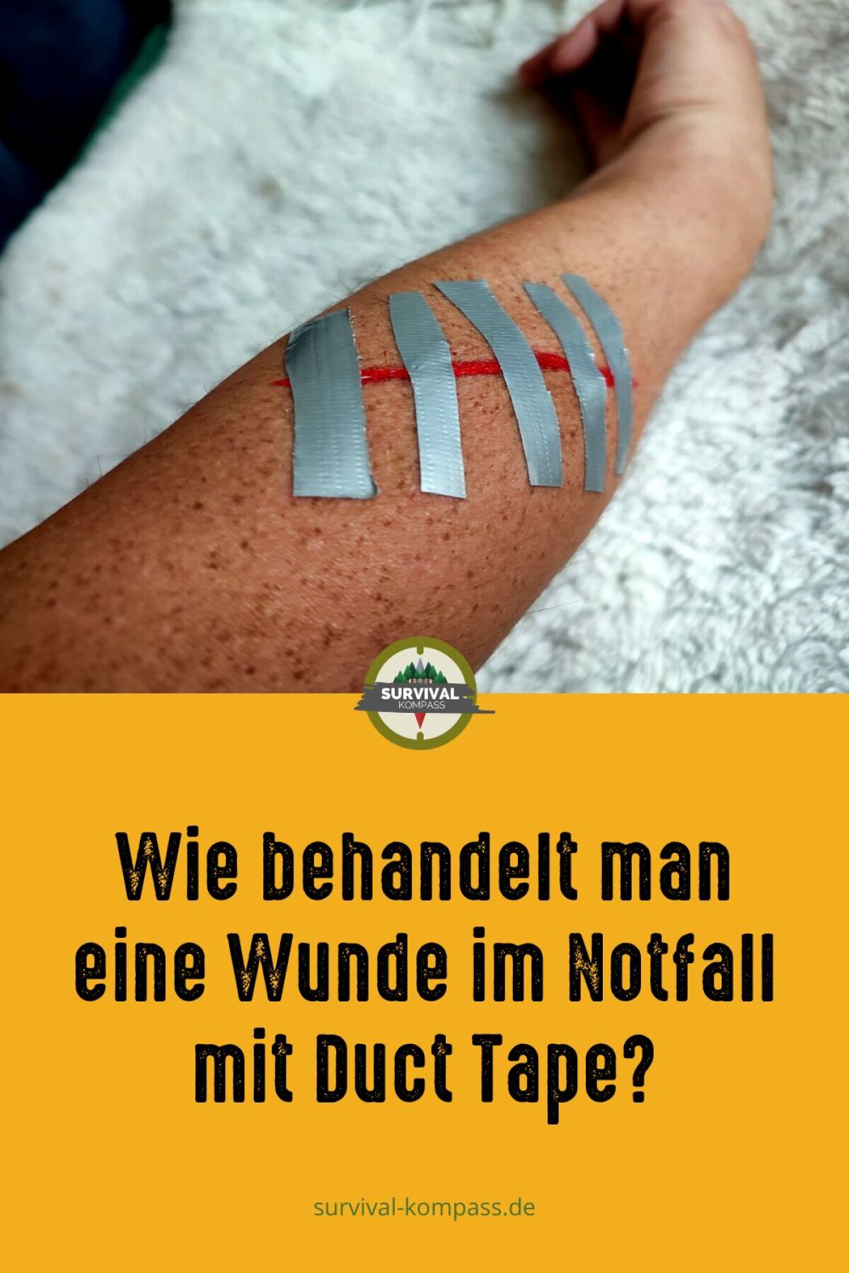 Wie behandelt man eine Wunde im Notfall mit Duct Tape?